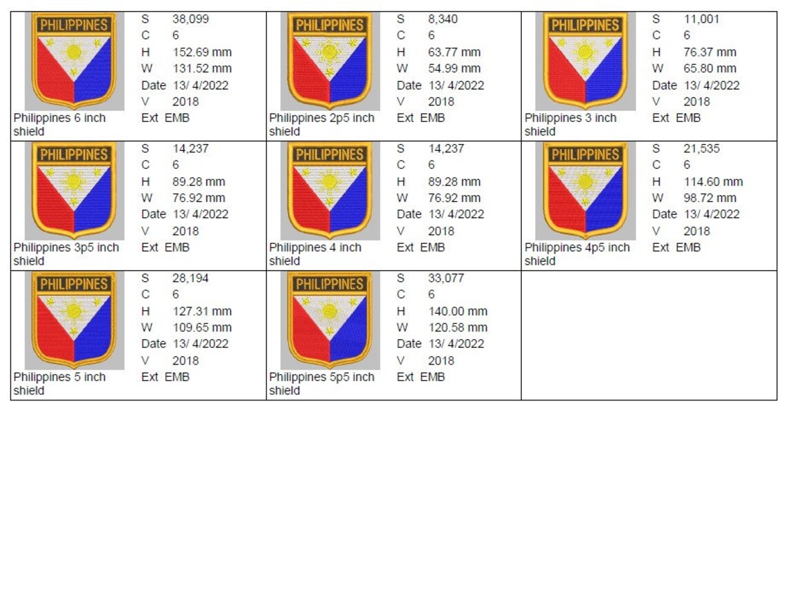 Philippines Shield Embroidery Design Download - Etsy