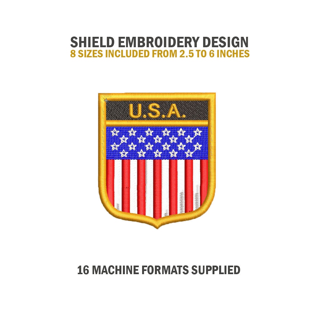 United States of America Shield Embroidery Design Download - Etsy