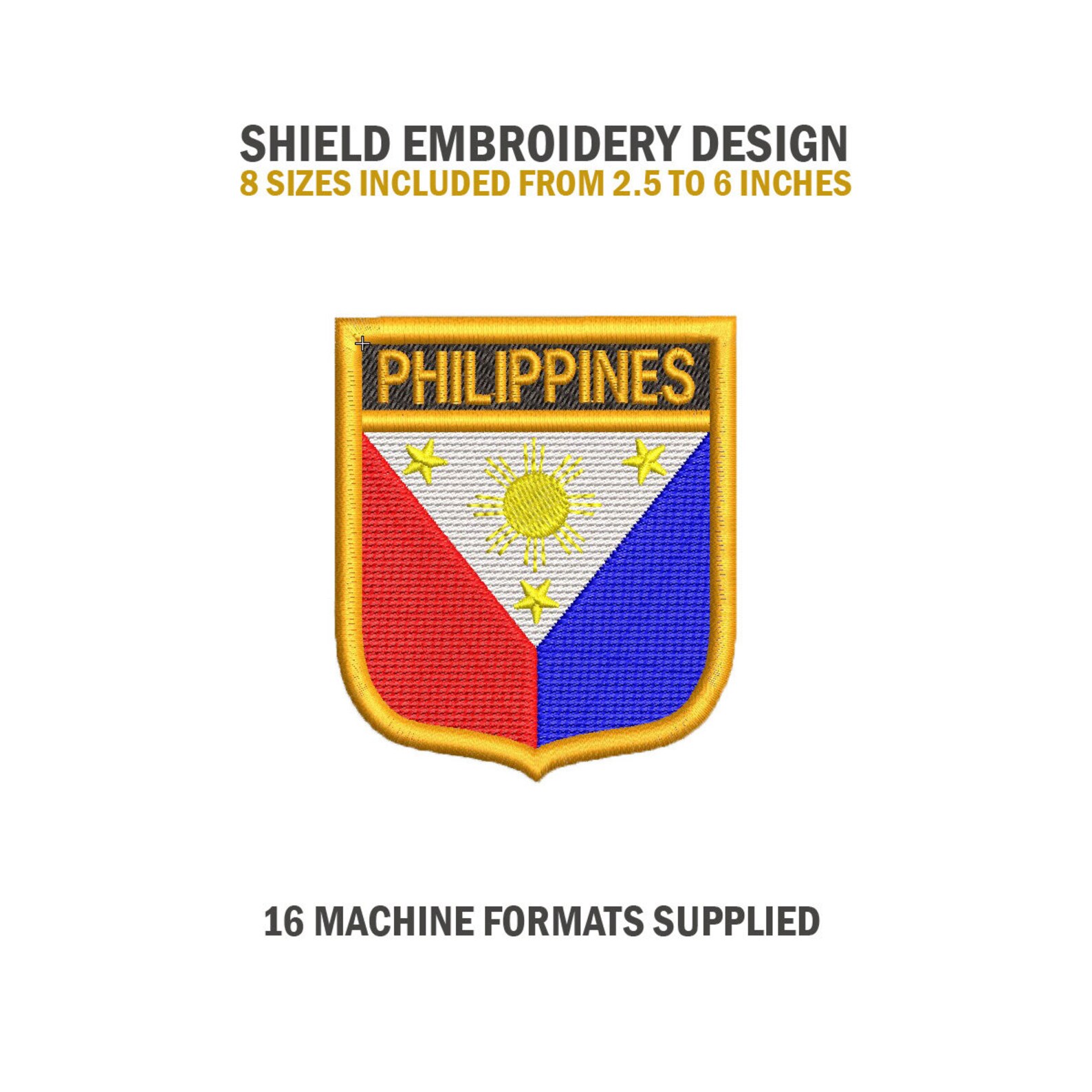 Philippines Shield Embroidery Design Download - Etsy