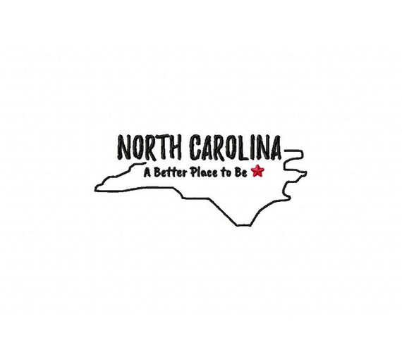 North Carolina State Machine Embroidery Design in Multiple | Etsy