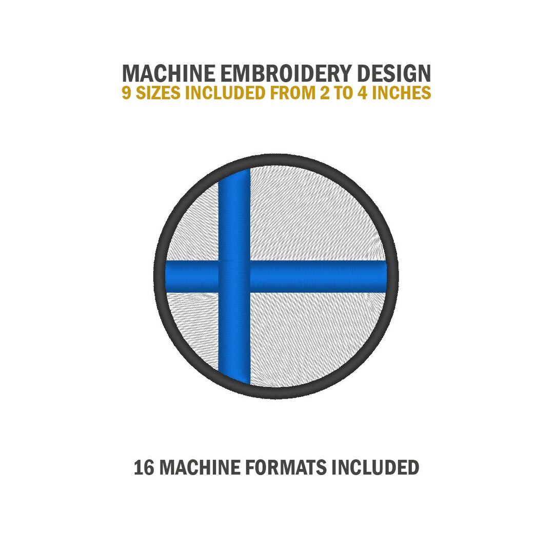 Finland Round Flag Embroidery Design - Etsy