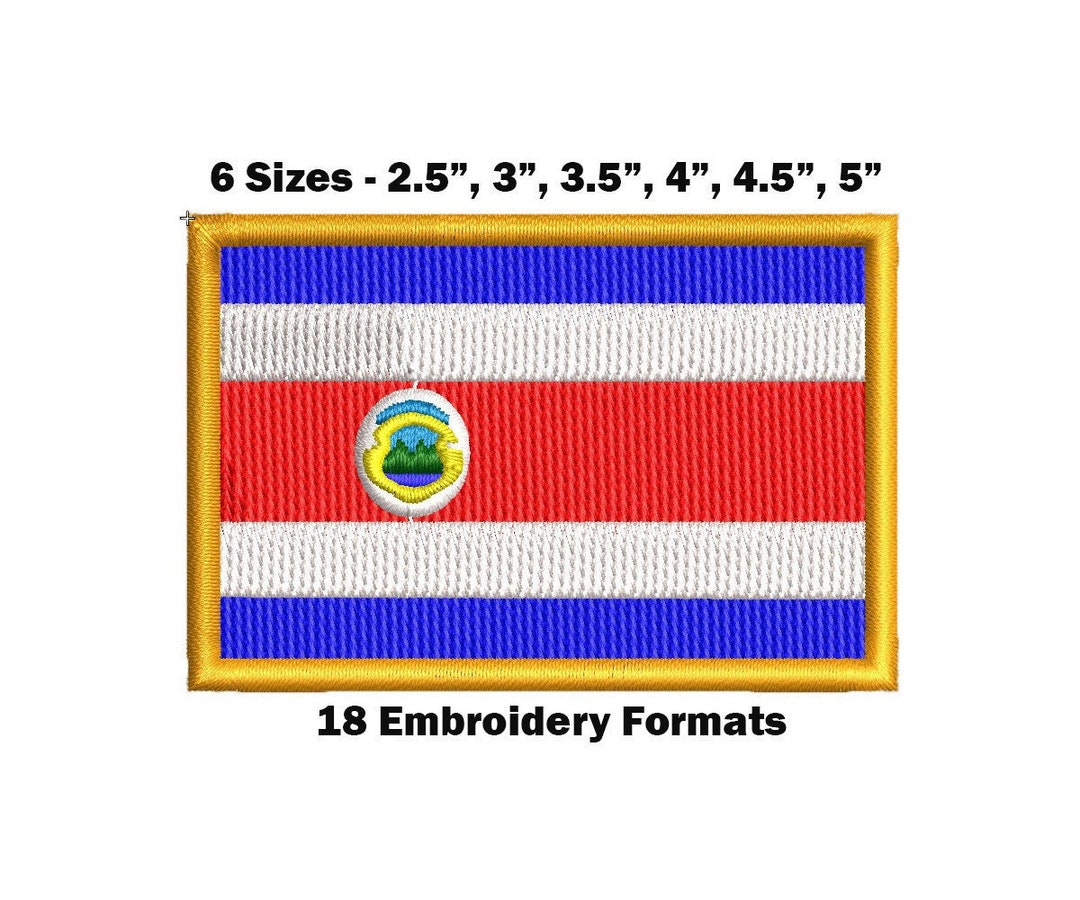 Costa Rica National Flag - Embroidery Design Download - Etsy