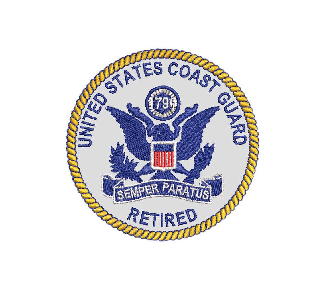 US Coast Guard Retired Embroidery Design | Etsy