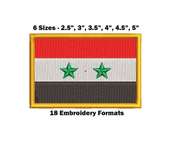 Syria National Flag Embroidery Design Download | Etsy
