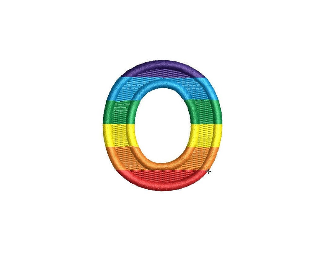 Rainbow Letter O Embroidery Design in Multiple Formats - Etsy