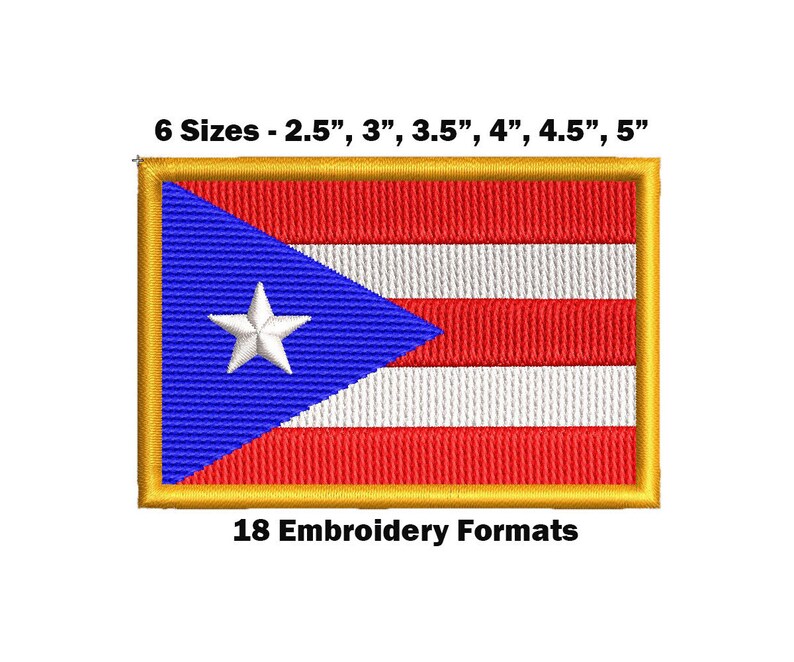 Puerto Rico National Flag Embroidery Design Download - Etsy UK
