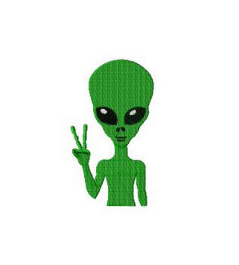 Alien Embroidery Design in 10 Sizes Instant Download - Etsy