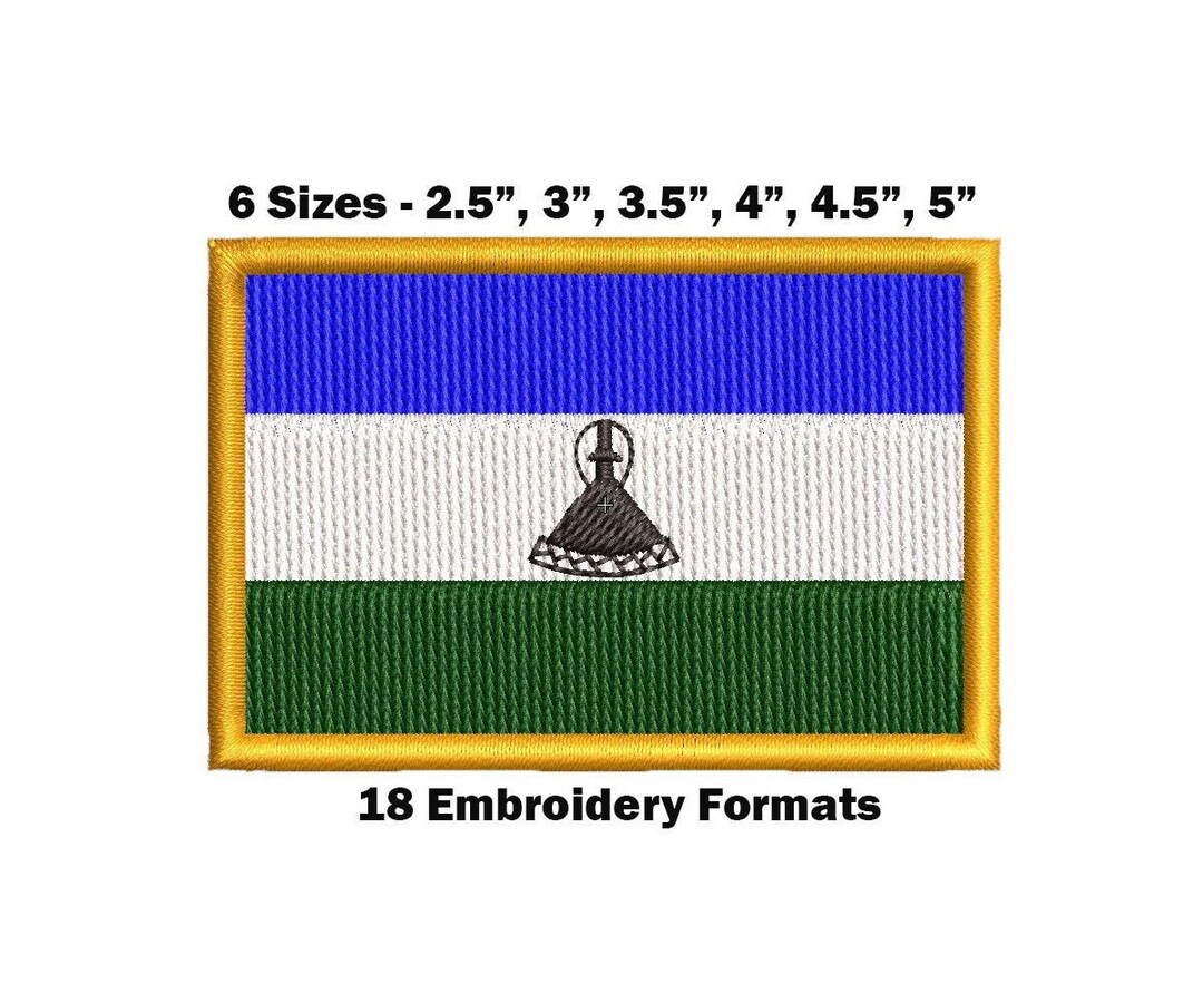 Lesotho National Flag - Embroidery Design Download - Etsy