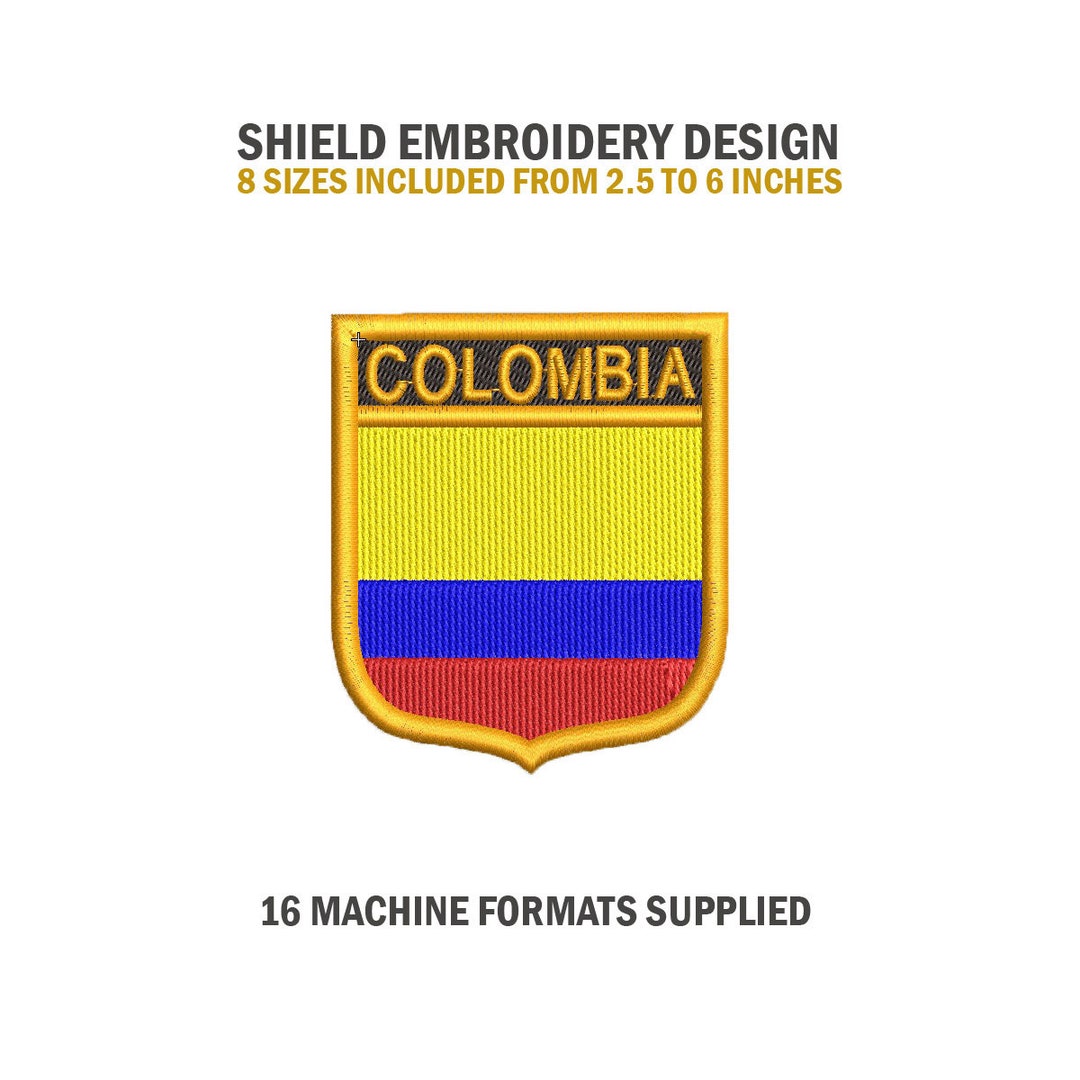 Colombia Shield Embroidery Design Download - Etsy