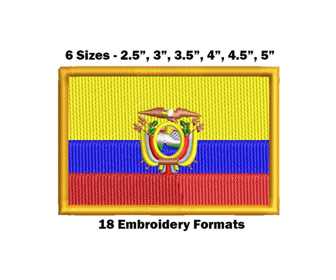 Ecuador National Flag Embroidery Design Download - Etsy