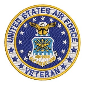 US Airforce Veteran Embroidery Design - Etsy