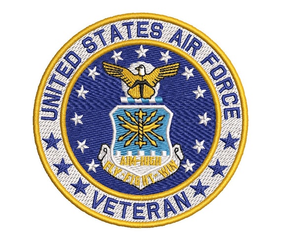 US Airforce Veteran Embroidery Design | Etsy