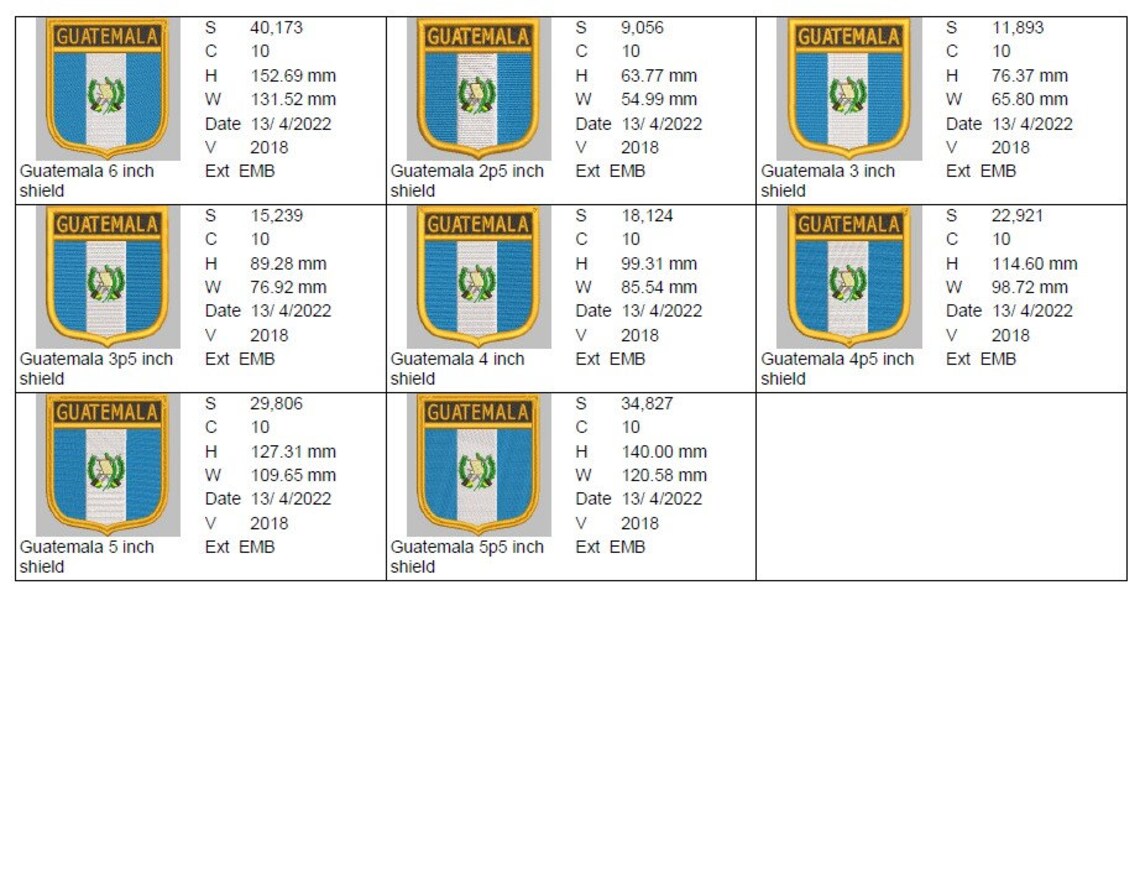 Guatemala Shield Embroidery Design Download - Etsy