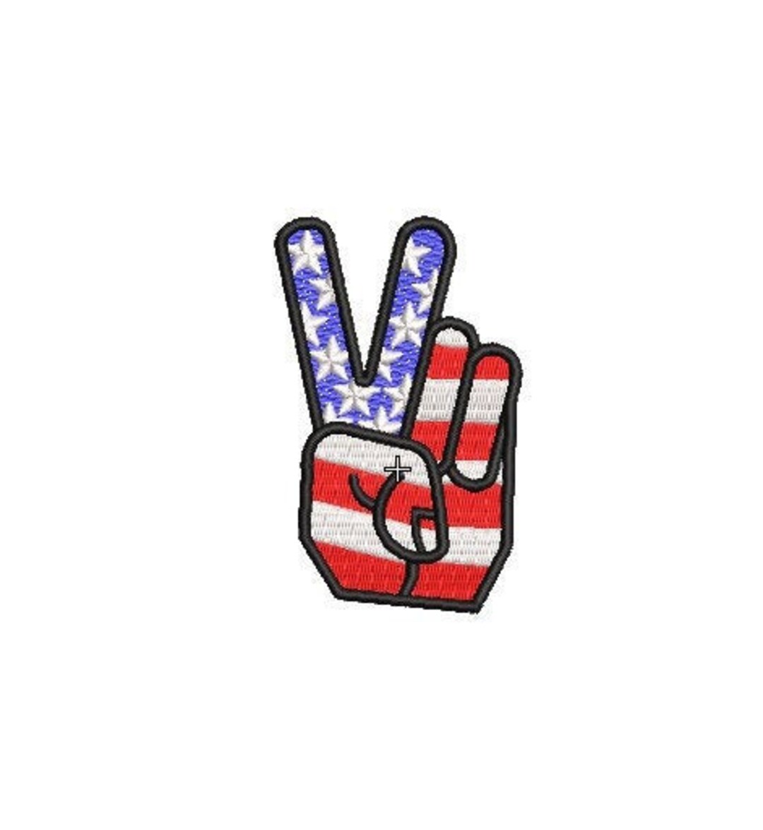 USA Peace - Machine Embroidery Design - Etsy
