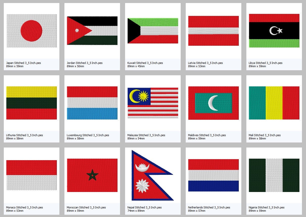 Borderless Flag Set in 4 Sizes - 100 Machine Embroidery Designs - Etsy