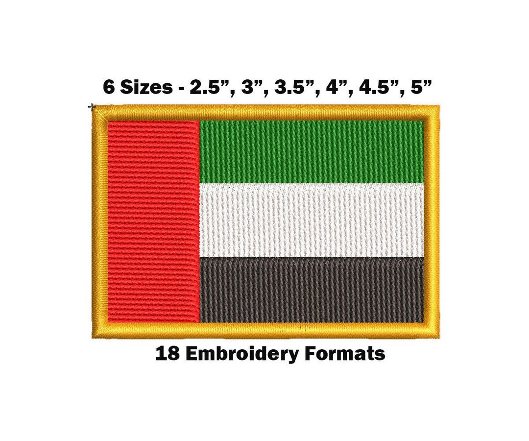 United Arab Emirates National Flag - Embroidery Design Download - Etsy