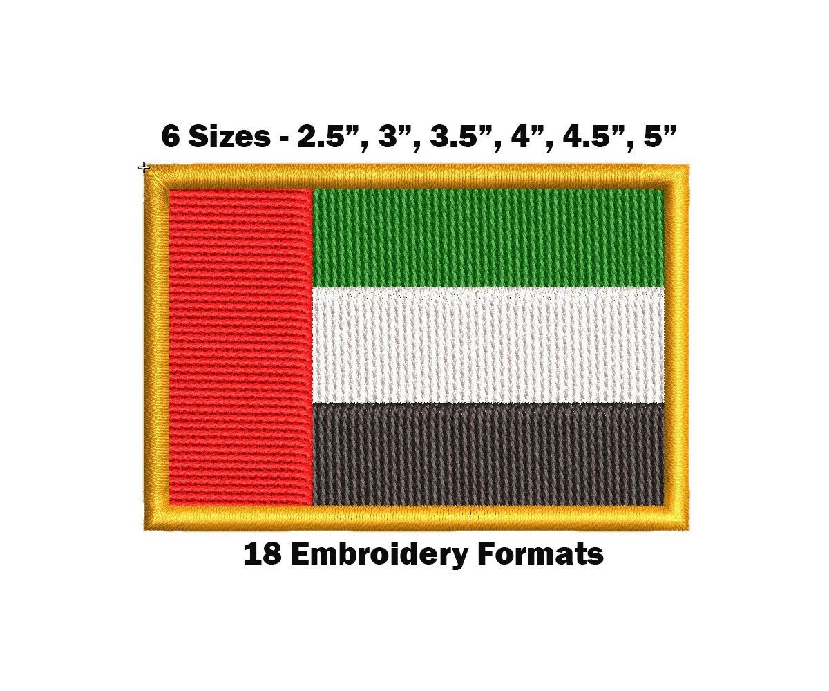 United Arab Emirates National Flag - Embroidery Design Download - Etsy