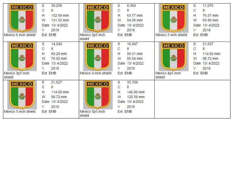 Mexico Shield Embroidery Design Download - Etsy