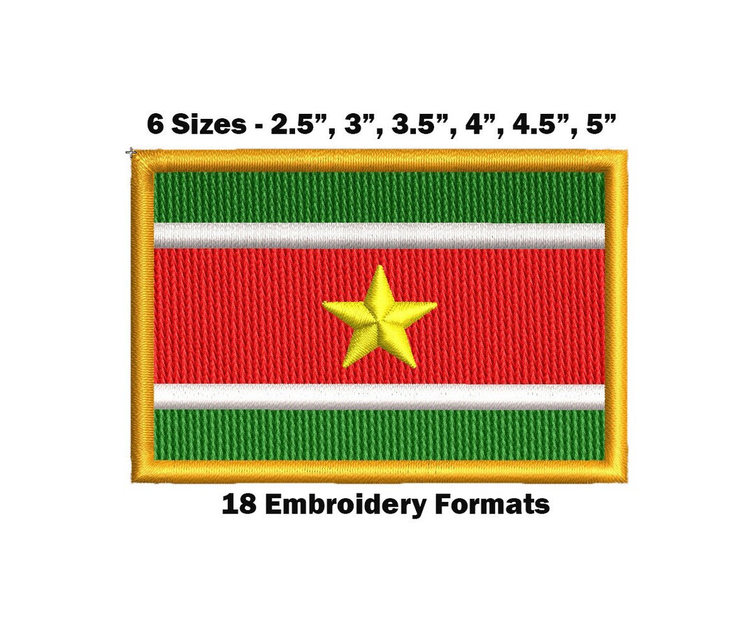 Surinam National Flag Embroidery Design Download - Etsy
