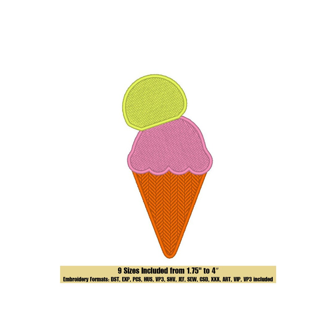 Ice Cream Embroidery Design - Etsy