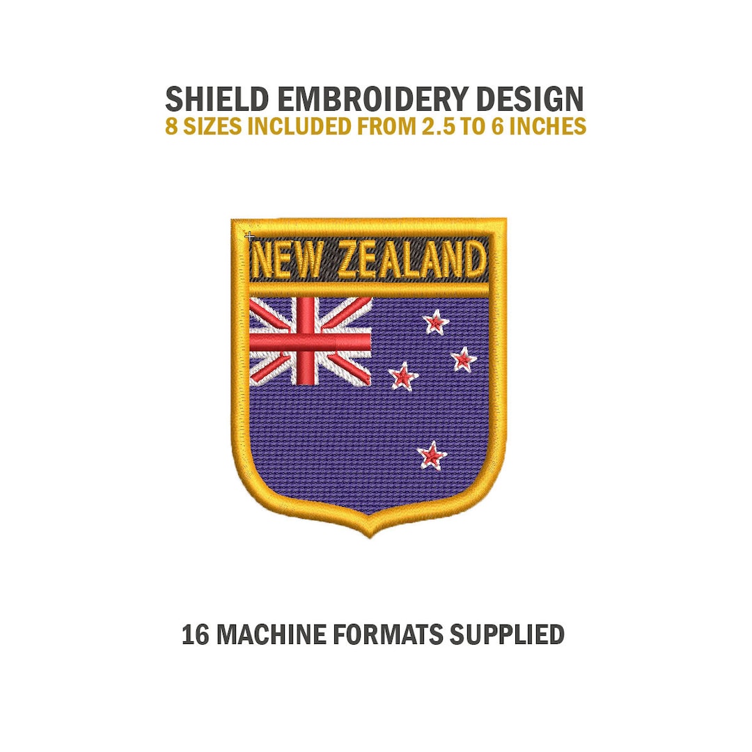 New Zealand Shield Embroidery Design Download - Etsy