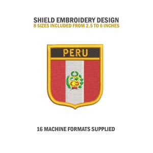 Peru Shield Embroidery Design Download - Etsy