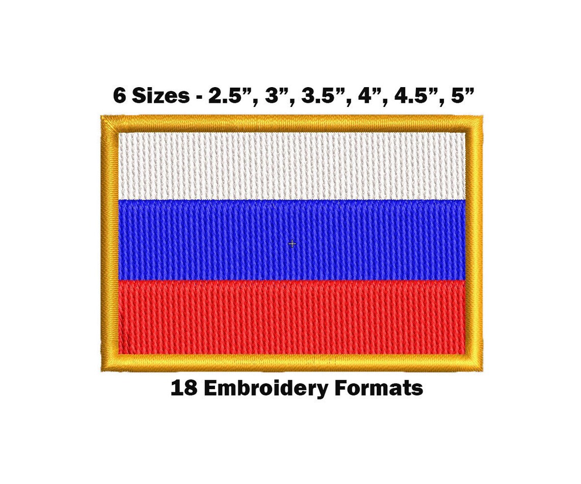Russia National Flag Embroidery Design Download | Etsy