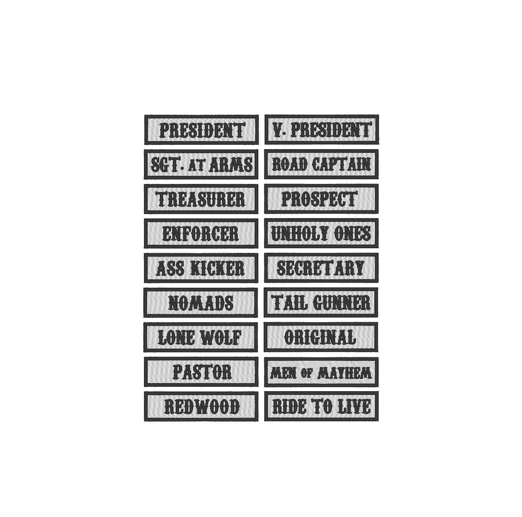 Biker Club Patch Design Set - 18 Machine Embroidery Designs - Etsy