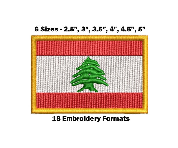 Lebanon National Flag Embroidery Design Download - Etsy