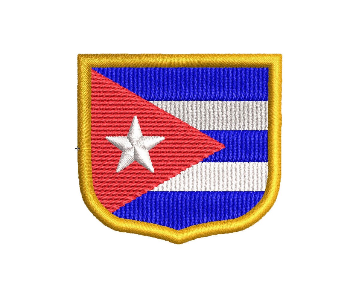 Cuba Mini Shield Machine Embroidery Design Instant - Etsy UK