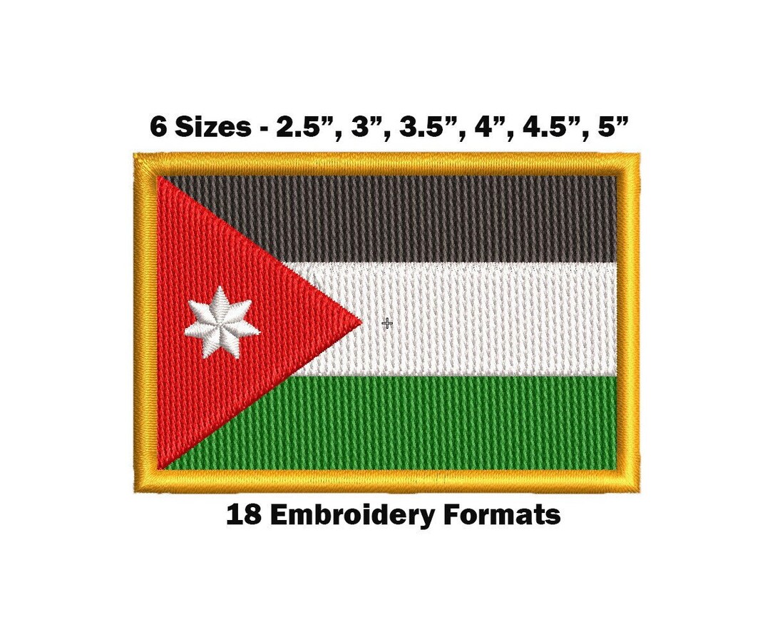 Jordan National Flag - Embroidery Design Download - Etsy