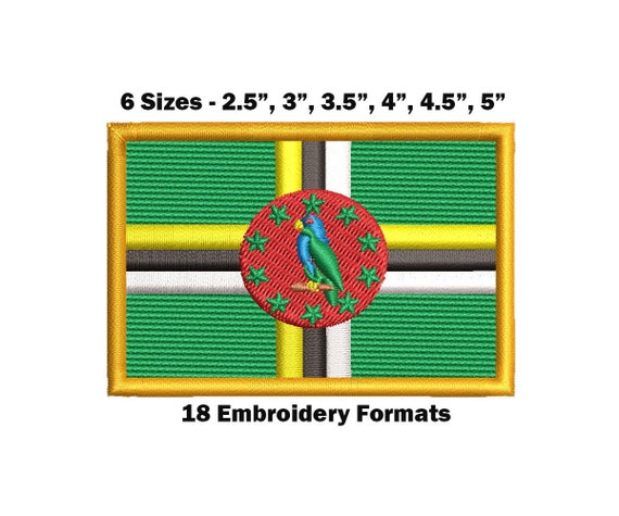Dominica National Flag Embroidery Design Download - Etsy