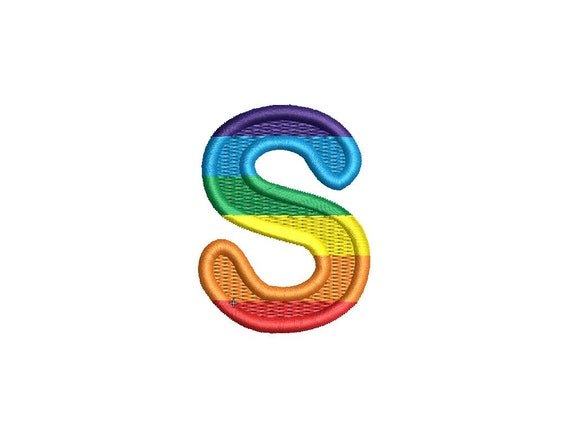 Rainbow Letter S Embroidery Design in Multiple Formats - Etsy