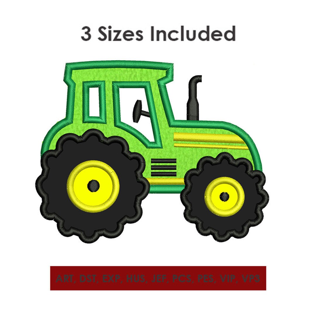 Tractor applique Embroidery Design Multiple Sizes and - Etsy