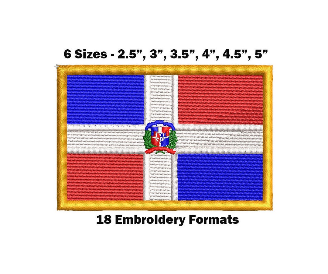 Dominican Republic National Flag Embroidery Design Download - Etsy