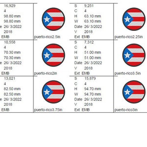 Puerto-rico Round Flag Embroidery Design - Etsy