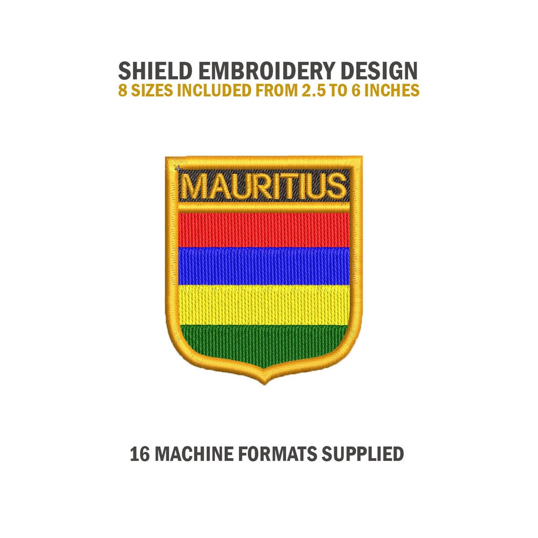 Mauritius Shield Embroidery Design Download - Etsy UK