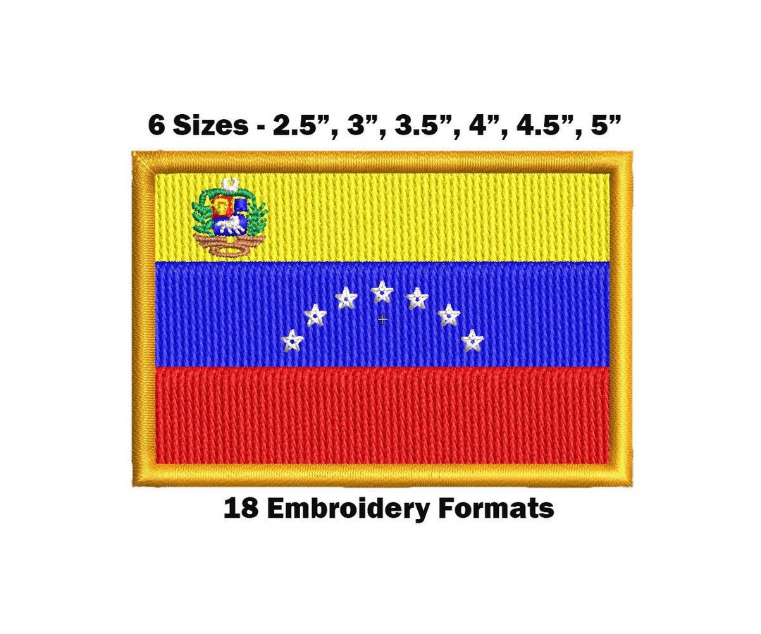 Venezuela (with Crest) National Flag - Embroidery Design Download - Etsy