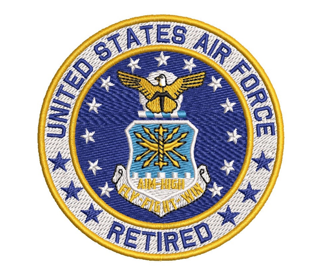 USAF Retired Embroidery Design - Etsy
