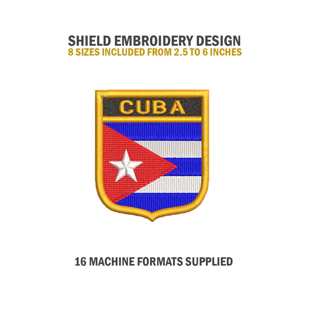 Cuba Shield Embroidery Design Download - Etsy