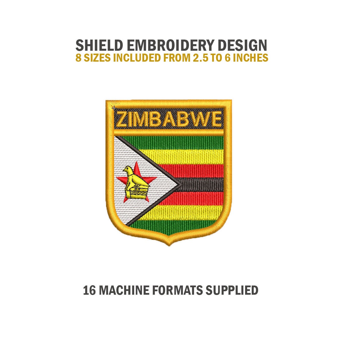 Zimbabwe Shield Embroidery Design Download - Etsy UK