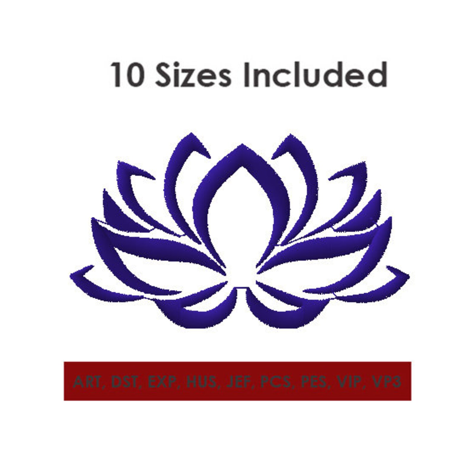 Lotus Flower Embroidery Design in 10 Sizes Instant Download - Etsy UK