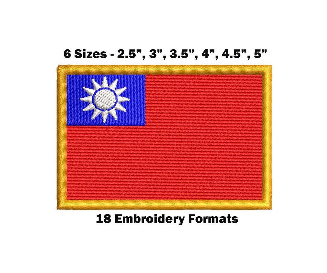 Taiwan National Flag - Embroidery Design Download - Etsy