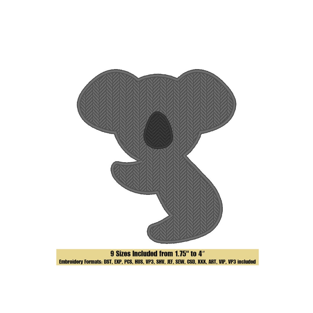 Koala Silhouette Embroidery Design - Etsy