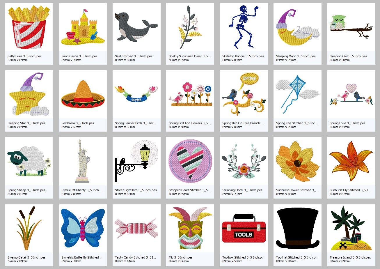 Janome Design Pack - 238 Embroidery Designs in JEF and SEW Formats. - Etsy