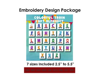 Train Embroidery Design - Etsy