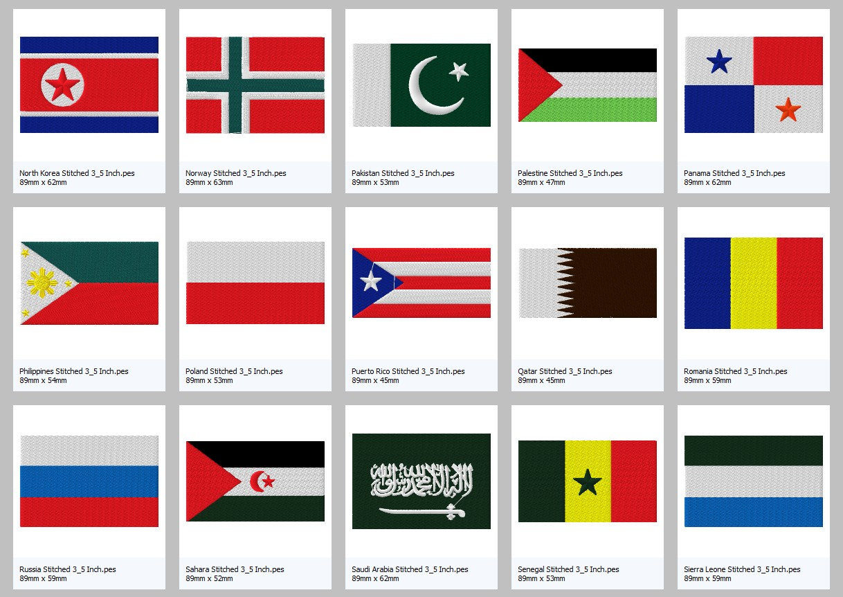 Borderless Flag Set in 4 Sizes - 100 Machine Embroidery Designs - Etsy