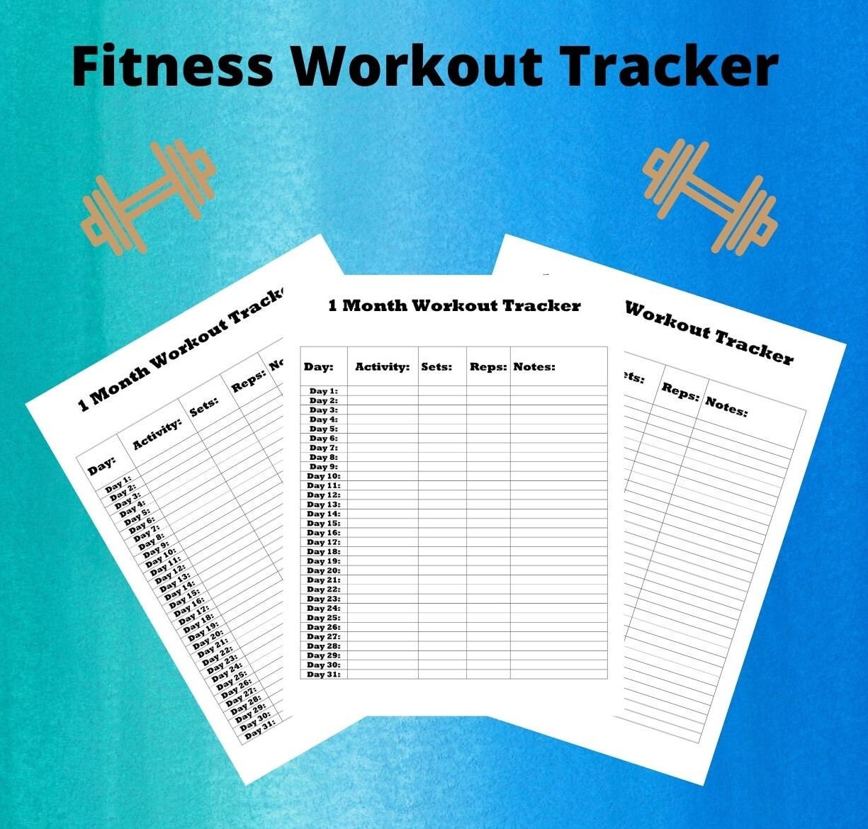 Printable Workout Tracker/workout Log/fitness - Etsy