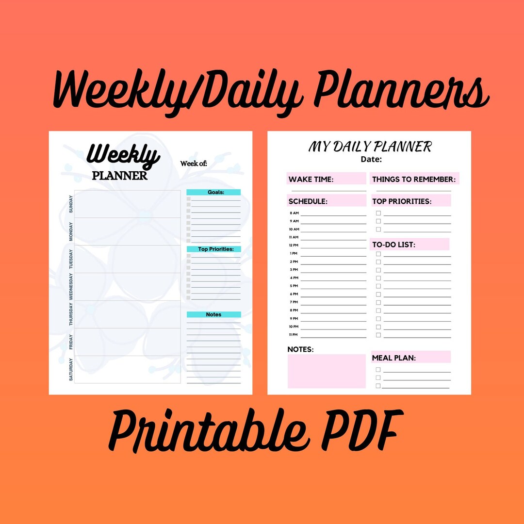 Weekly/daily Planners/organizers - Etsy