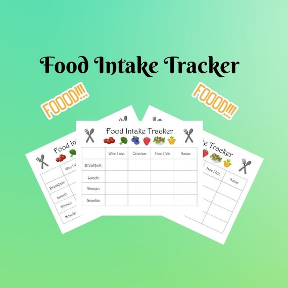 Printable Food Intake Tracker/food Intake Log | Etsy